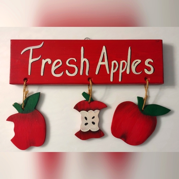 Wall Decor | Red Apple Wall Decor Sign | Poshmark